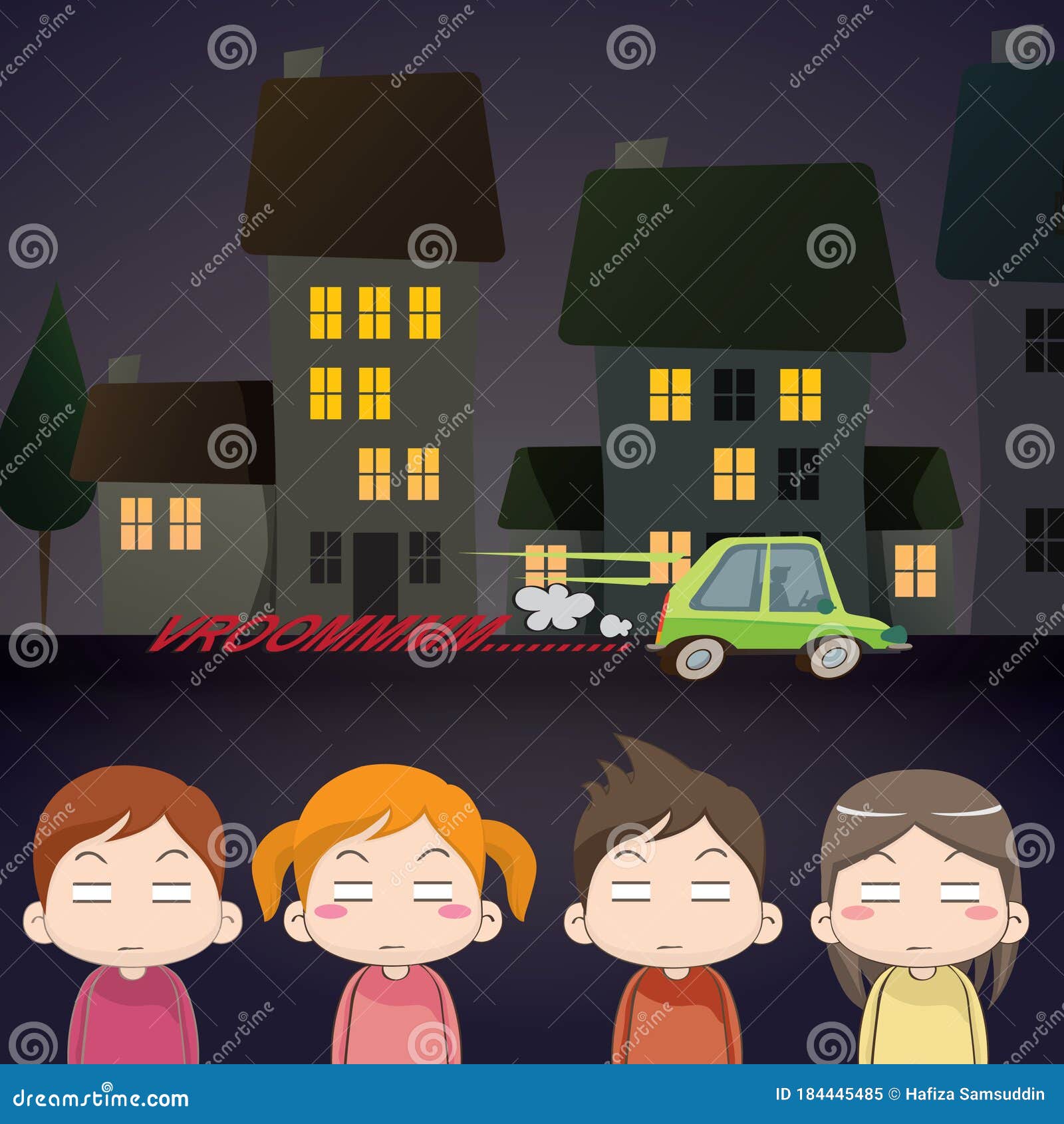Irritated Children. Vector Illustration Decorative Background Design ...
