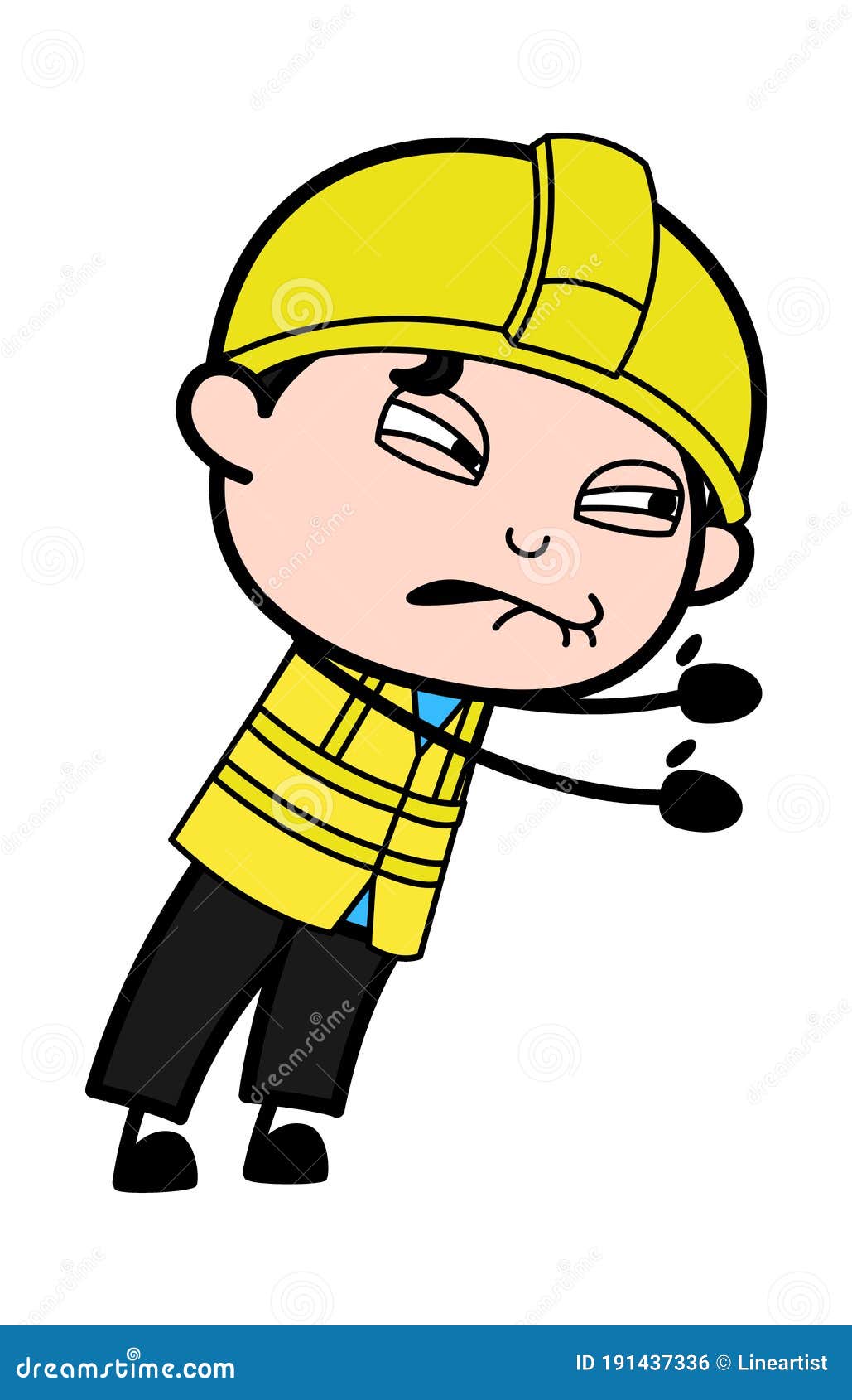 Irritated Engineer Cartoon Illustration Stock Illustration ...