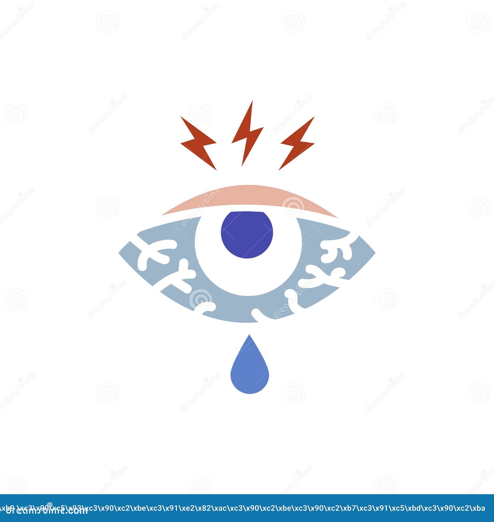 Irritated Eye Icon on a White Background, Vector Illustration Stock ...