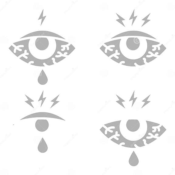Irritated Eye Icon on a White Background, Vector Illustration Stock ...