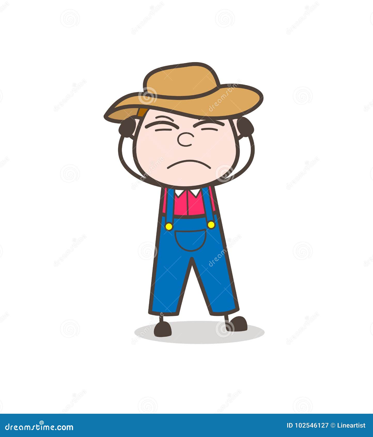Irritated Farmer Man Character Face Vector Stock Illustration ...