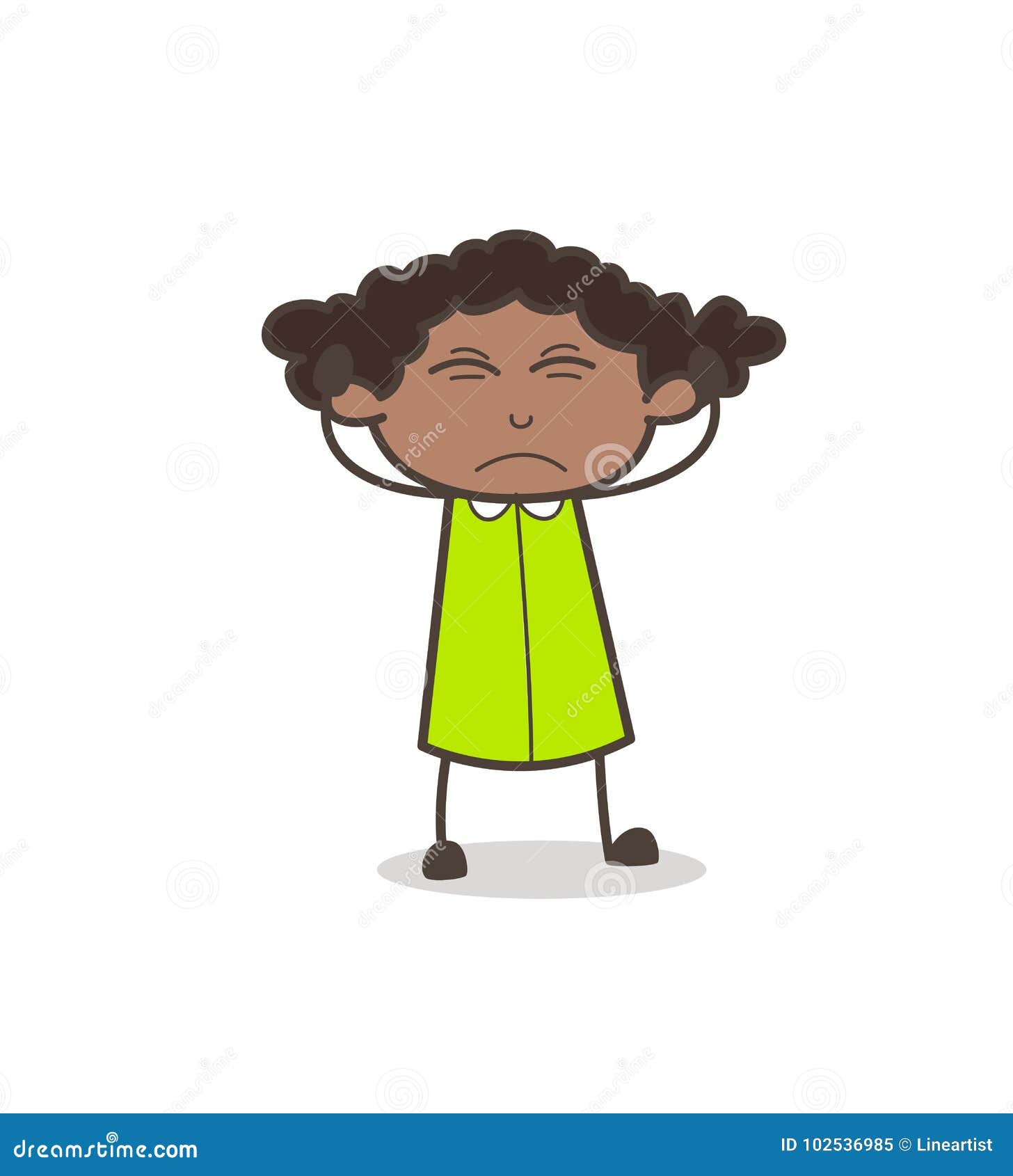 Irritated Girl Face Vector stock illustration. Illustration of american ...
