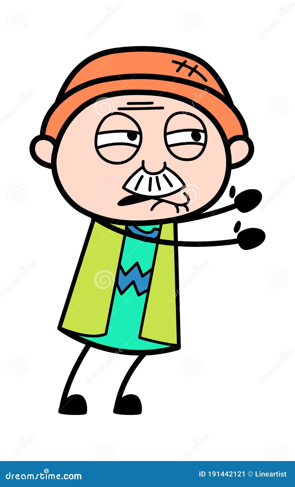 Irritated Grandpa Cartoon Illustration Stock Illustration ...