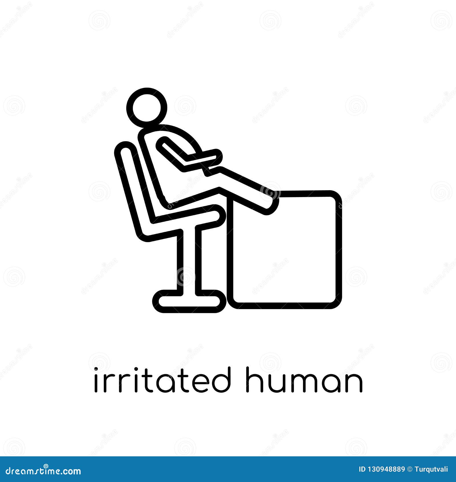 Irritated Human Icon. Trendy Modern Flat Linear Vector Irritated Stock ...