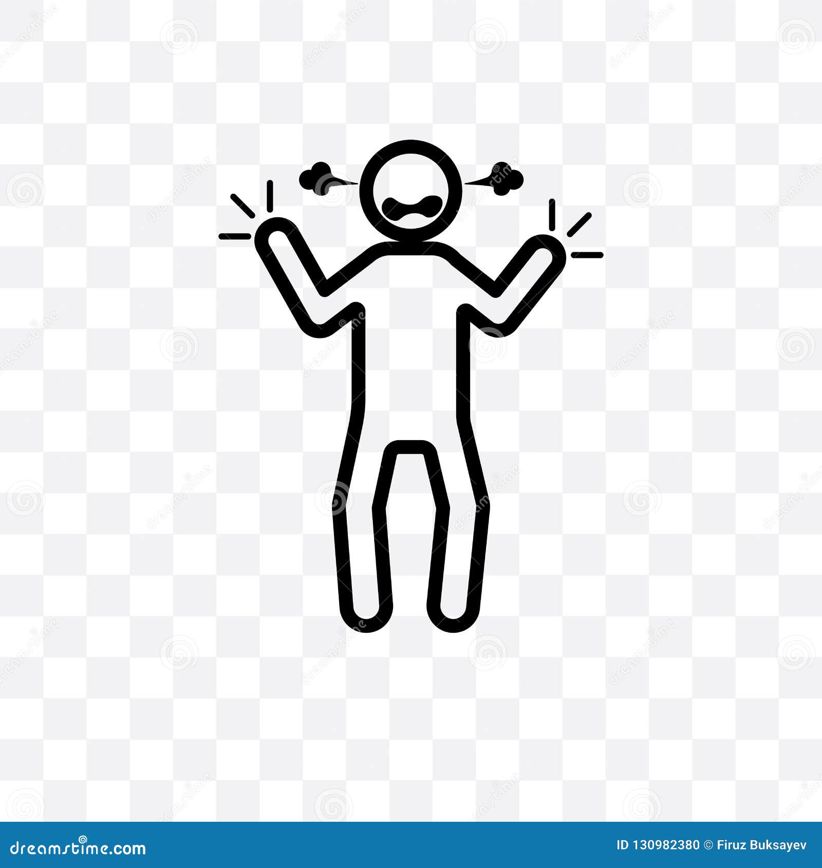 Irritated Human Vector Linear Icon Isolated on Transparent Background ...