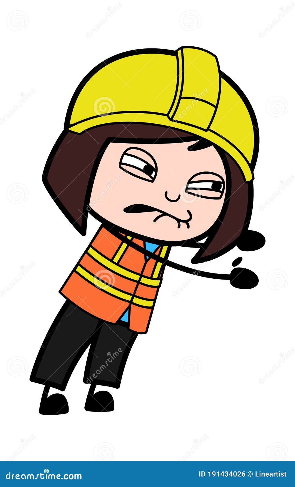 Irritated Lady Engineer Cartoon Illustration | CartoonDealer.com #191434026