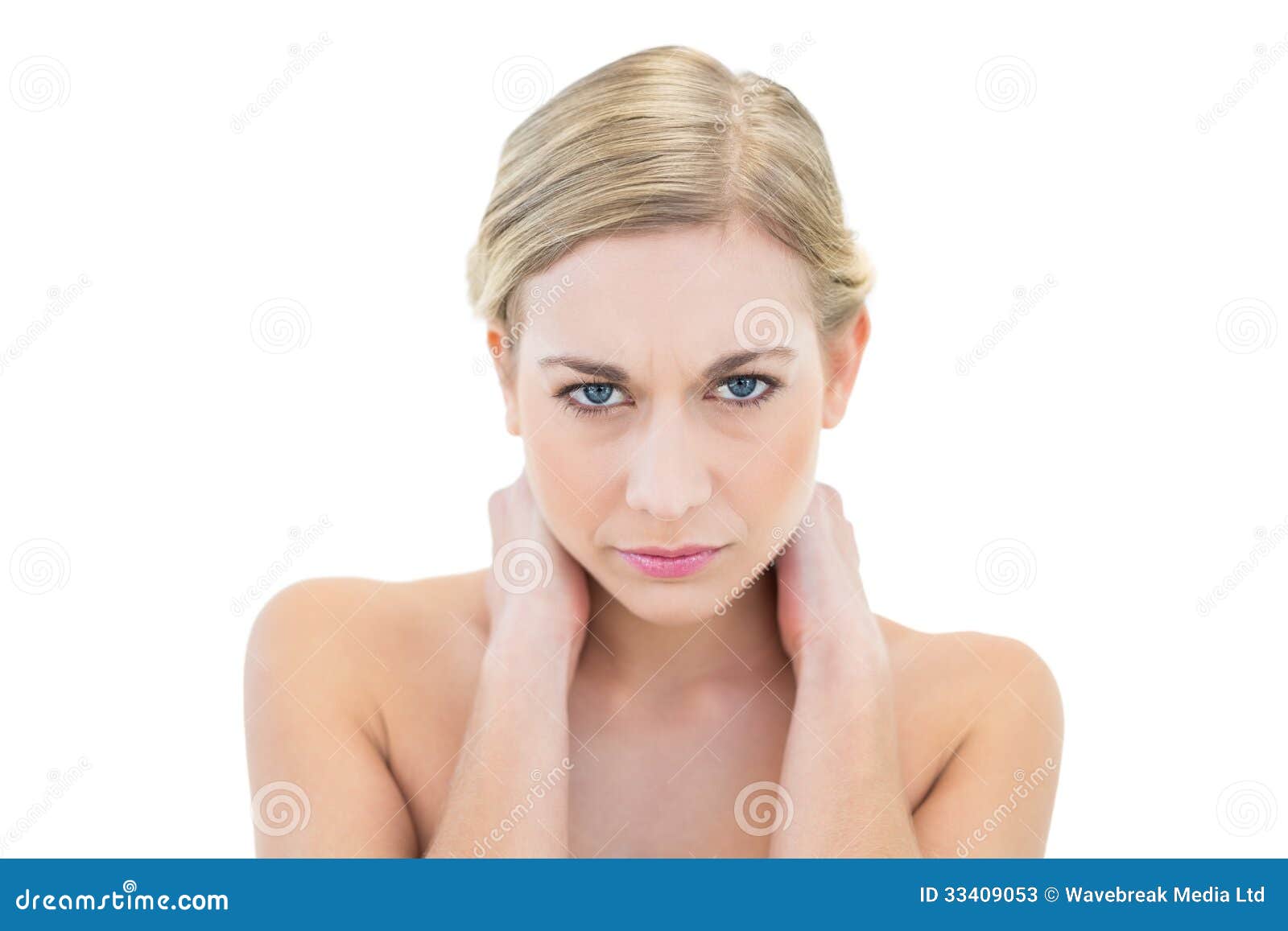 Irritated Young Blonde Woman Looking at Camera Stock Image - Image of ...