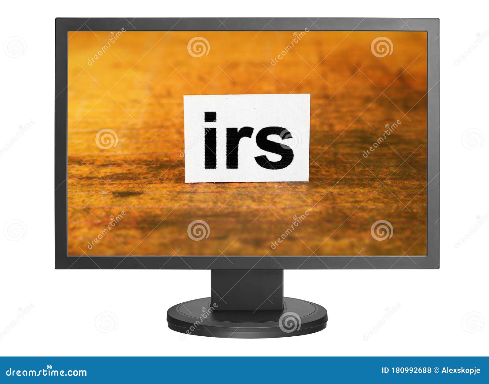 Irs tag on monitor screen stock photo. Image of drawer - 180992688