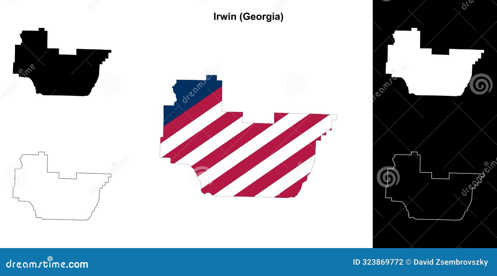 Irwin outline map stock vector. Illustration of detailed - 323869772