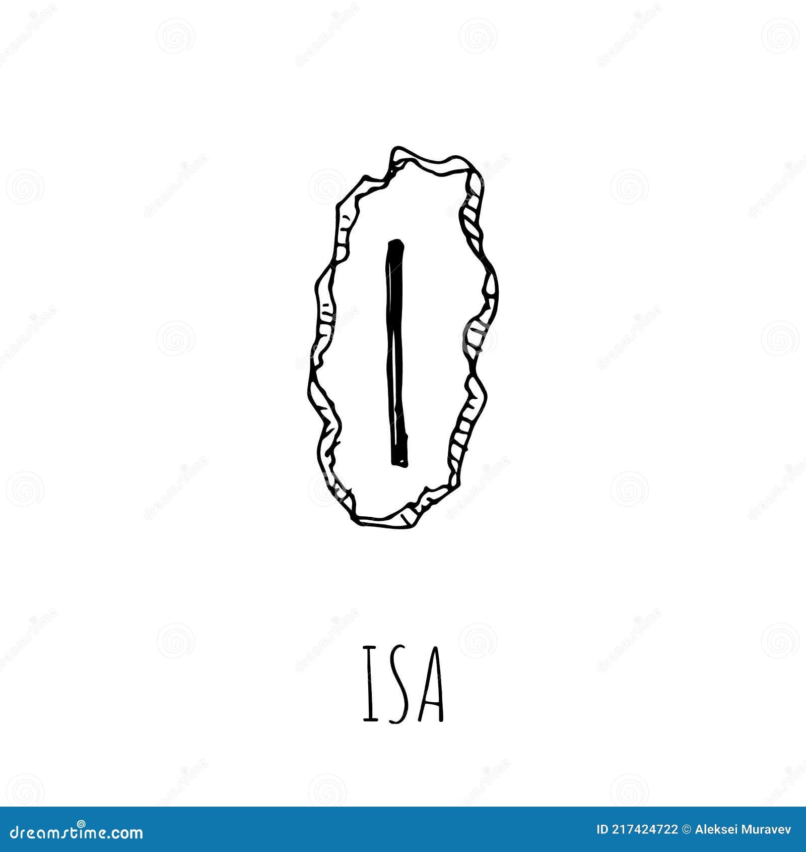 Isa Rune Written on a Stone. Vector Illustration Stock Vector ...