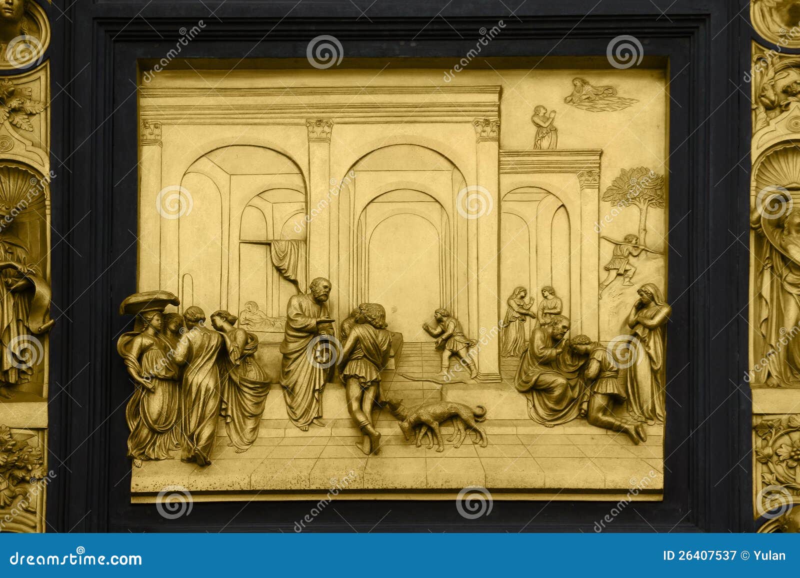 Isaac With Esau And Jacob, Gates Of Paradise, Baptistry Of Florence ...