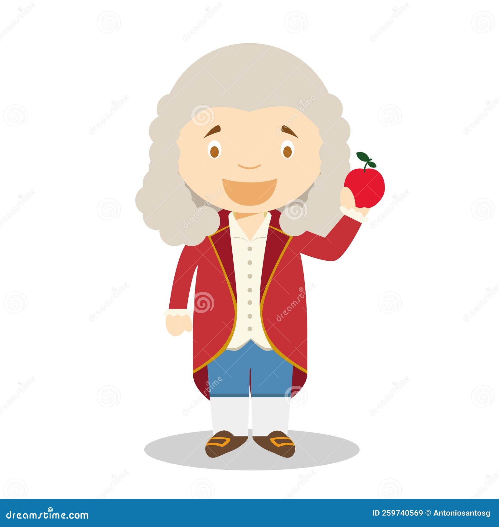 Isaac Newton Cartoon Character. Vector Illustration Stock Vector ... Isaac Newton Cartoon Character. Vector Illustration Stock Vector ...