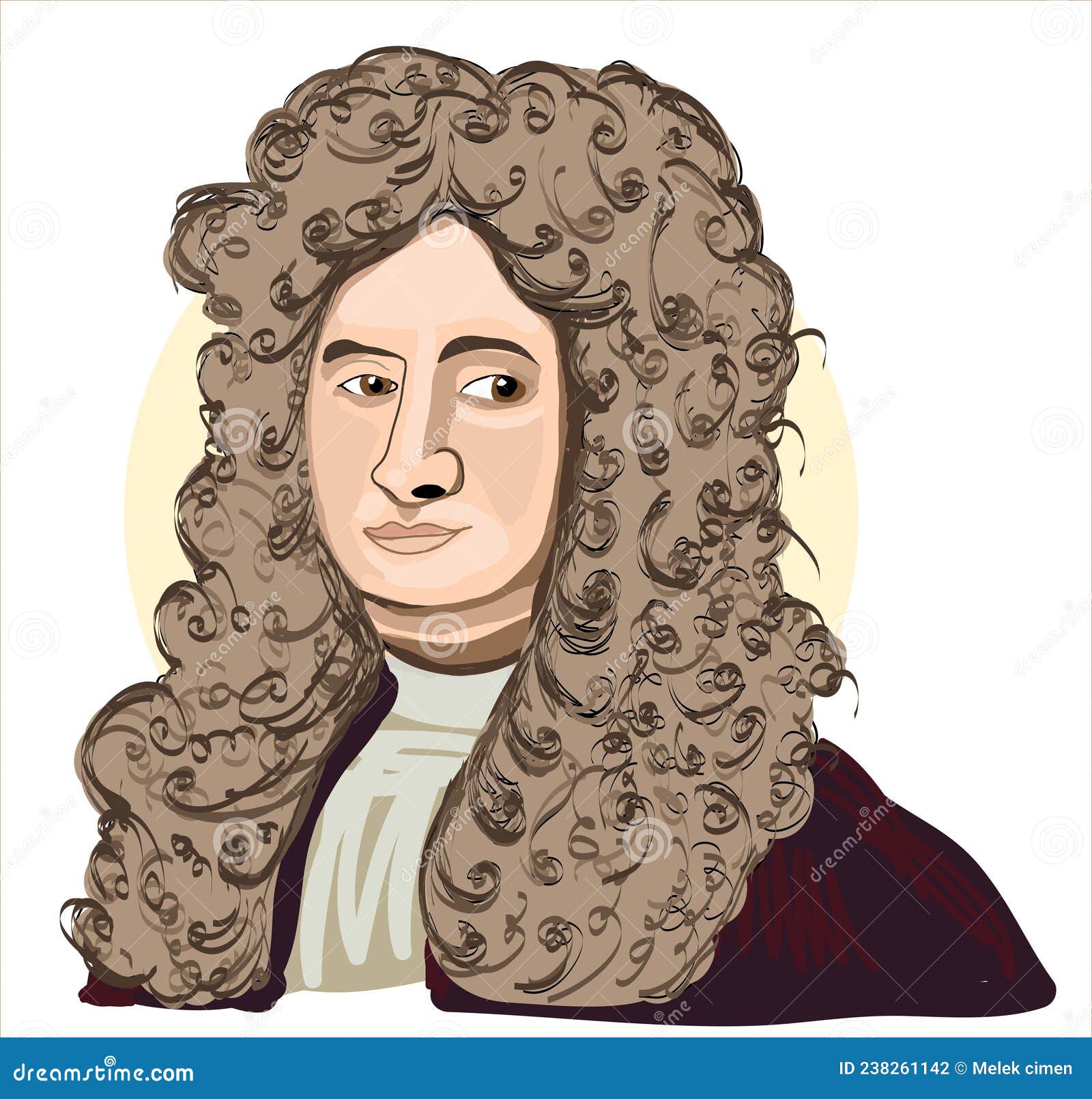 Isaac Newton 1643-1727 Portrait in Line Art Illustration Stock Vector ... Isaac Newton 1643-1727 Portrait in Line Art Illustration Stock Vector ...