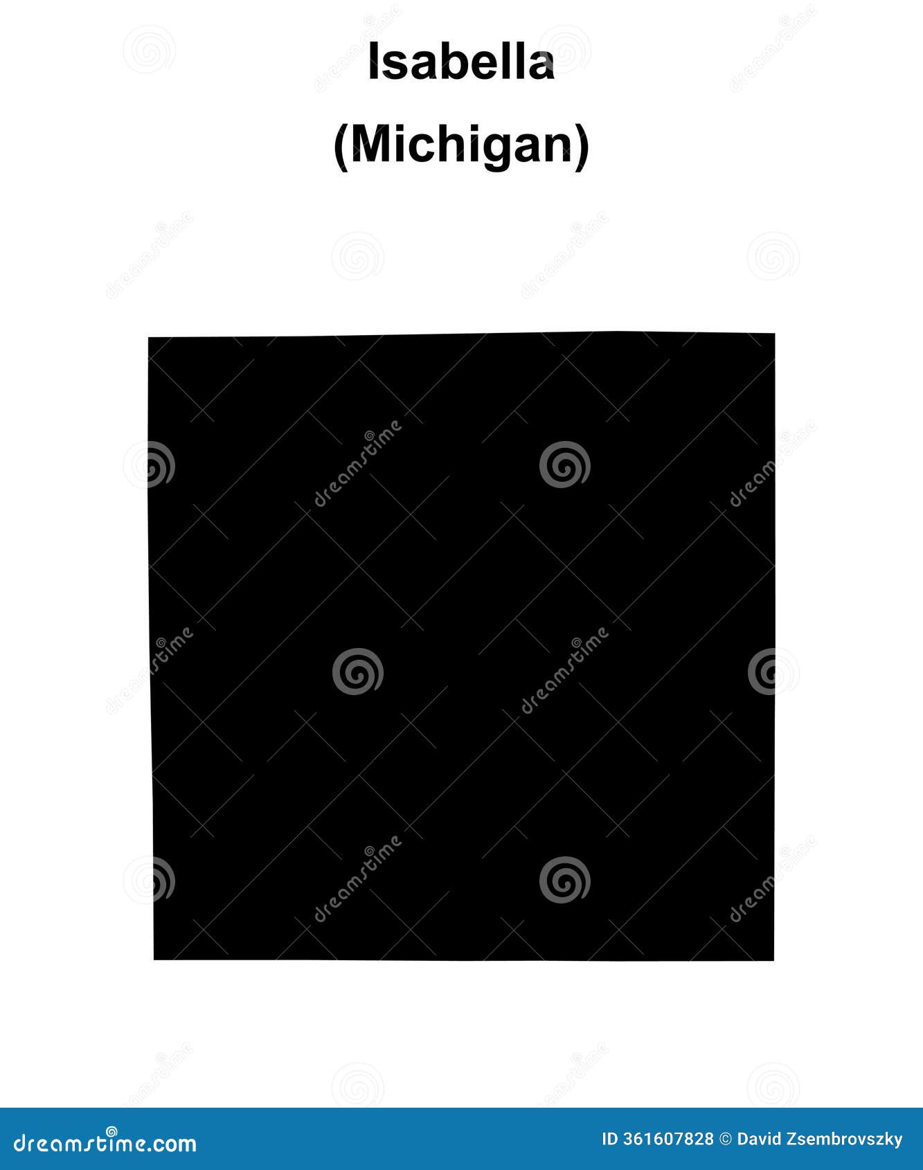 Map Of Isabella County In Michigan State On White Background. Single ...