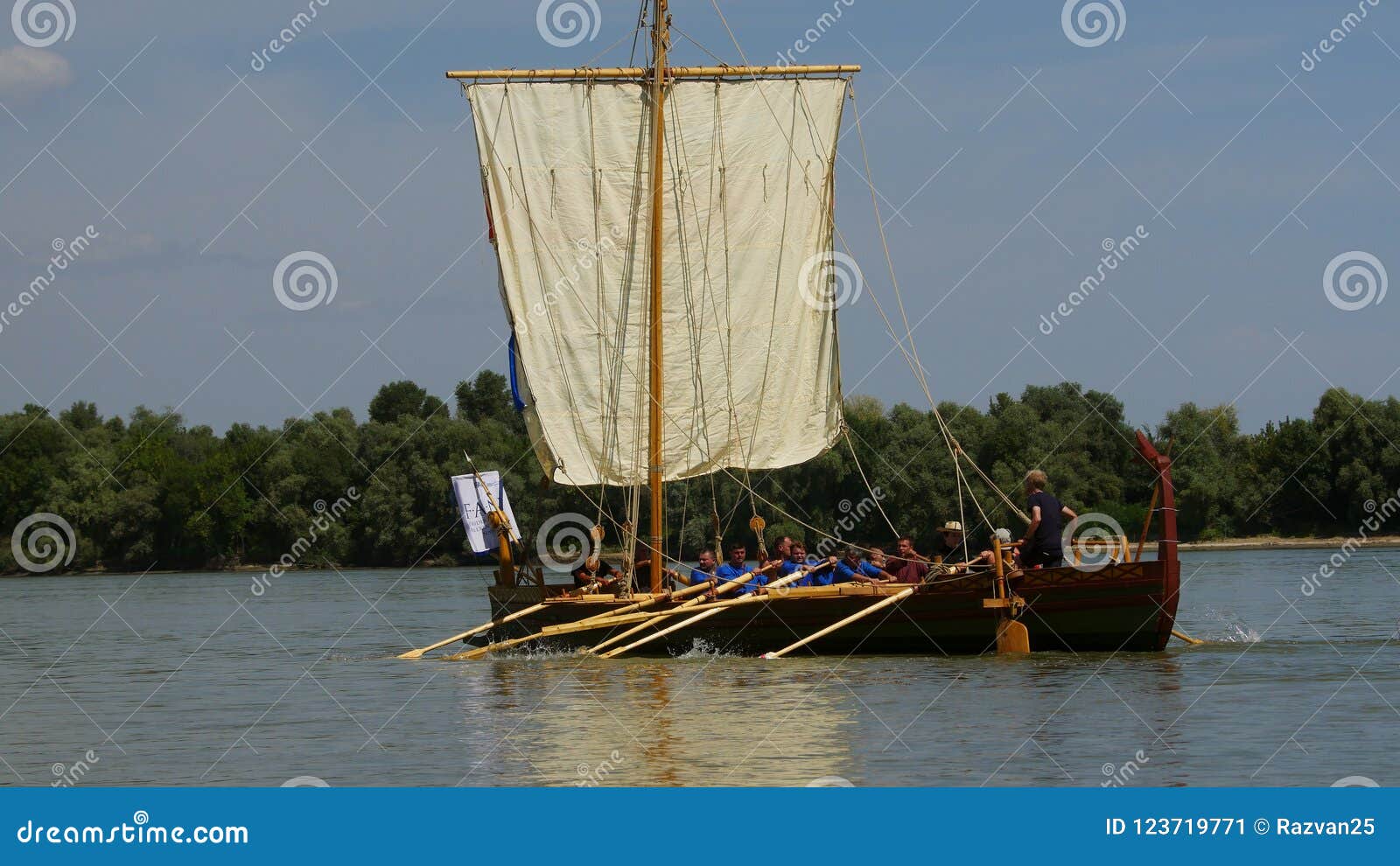 Liburna Roman Warship on the Danube River Editorial Photo - Image of ...