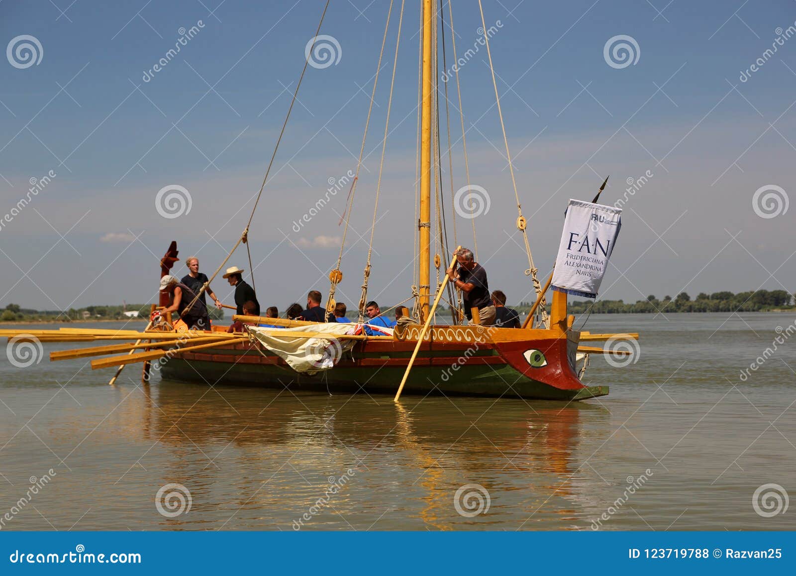 Liburna Roman Warship on the Danube River Editorial Stock Photo - Image ...
