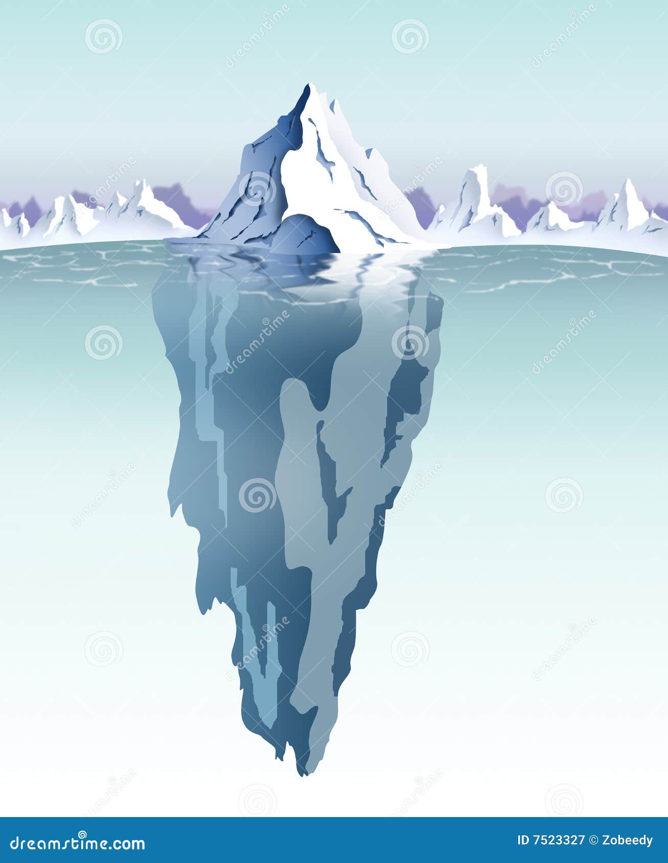 Isberg stock illustrationer. Illustration av enligt, lösning - 7523327