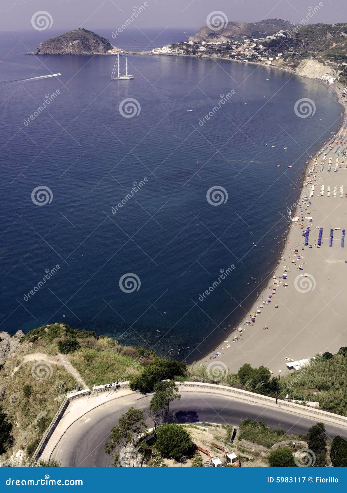 Ischia, beach Maronti stock image. Image of view, tourist - 5983117