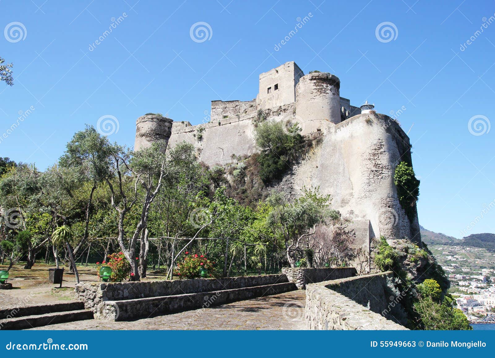 Ischia castle italy stock image. Image of historic, monument - 55949663