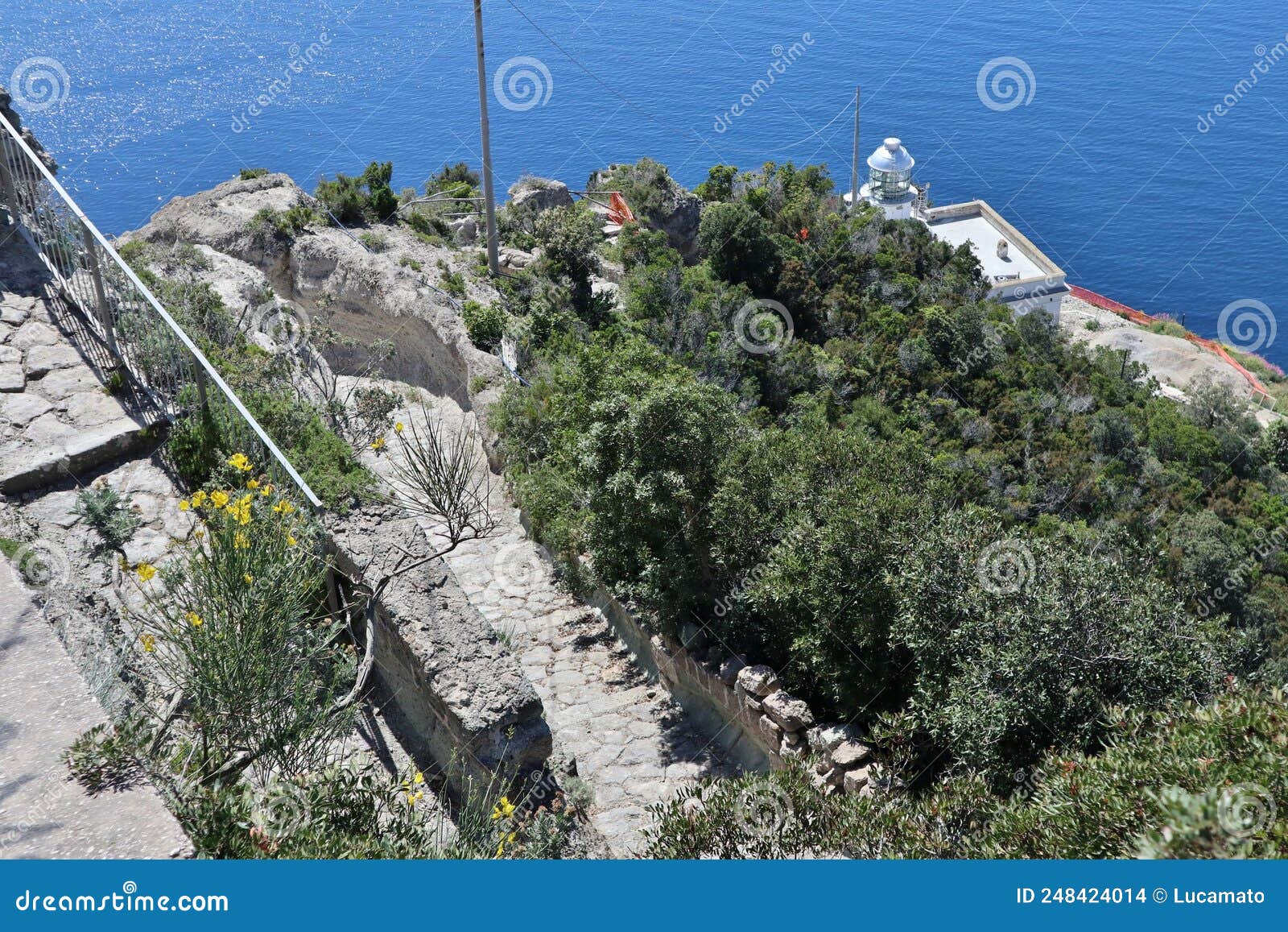 Ischia - Faro Di Punta Imperatore Dal Sentiero Stock Photo - Image of ...