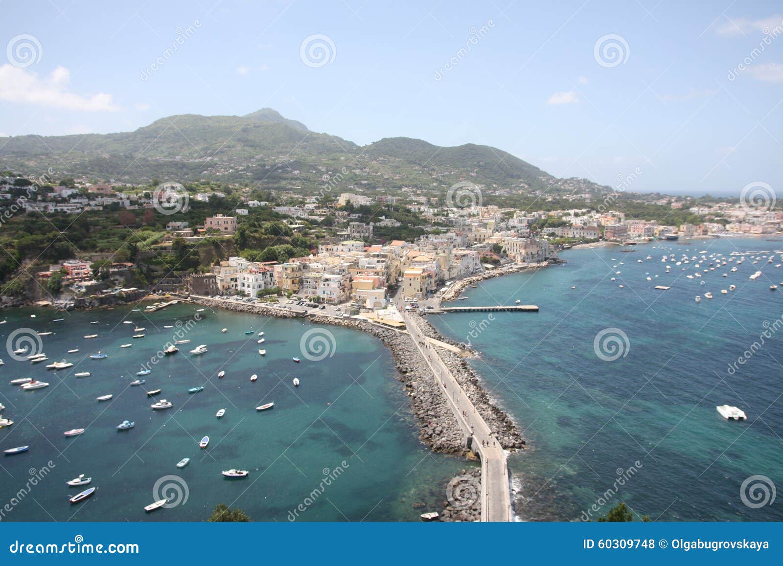 Ischia island stock photo. Image of mountains, town, italy - 60309748