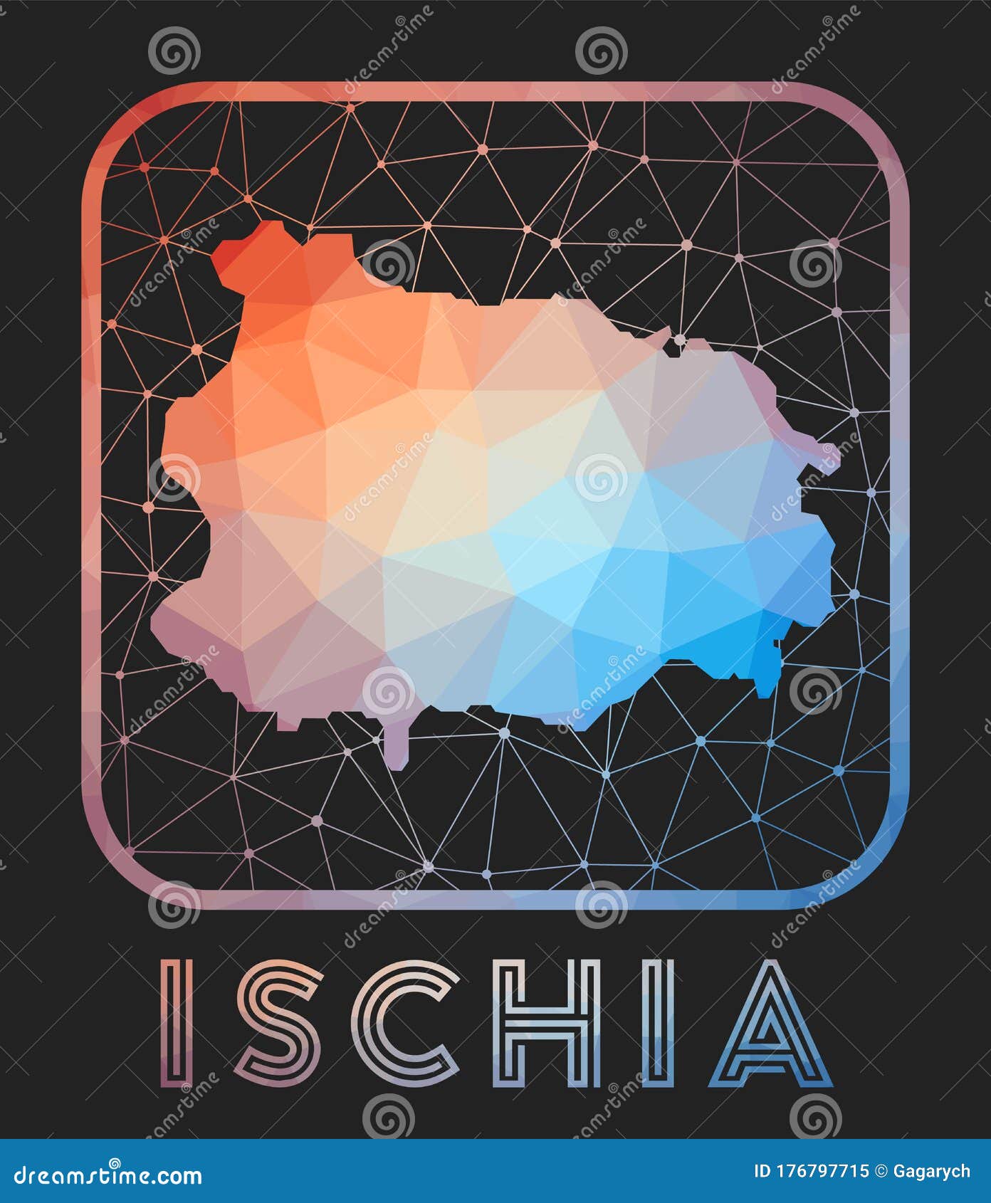 Ischia map design. stock vector. Illustration of rome - 176797715