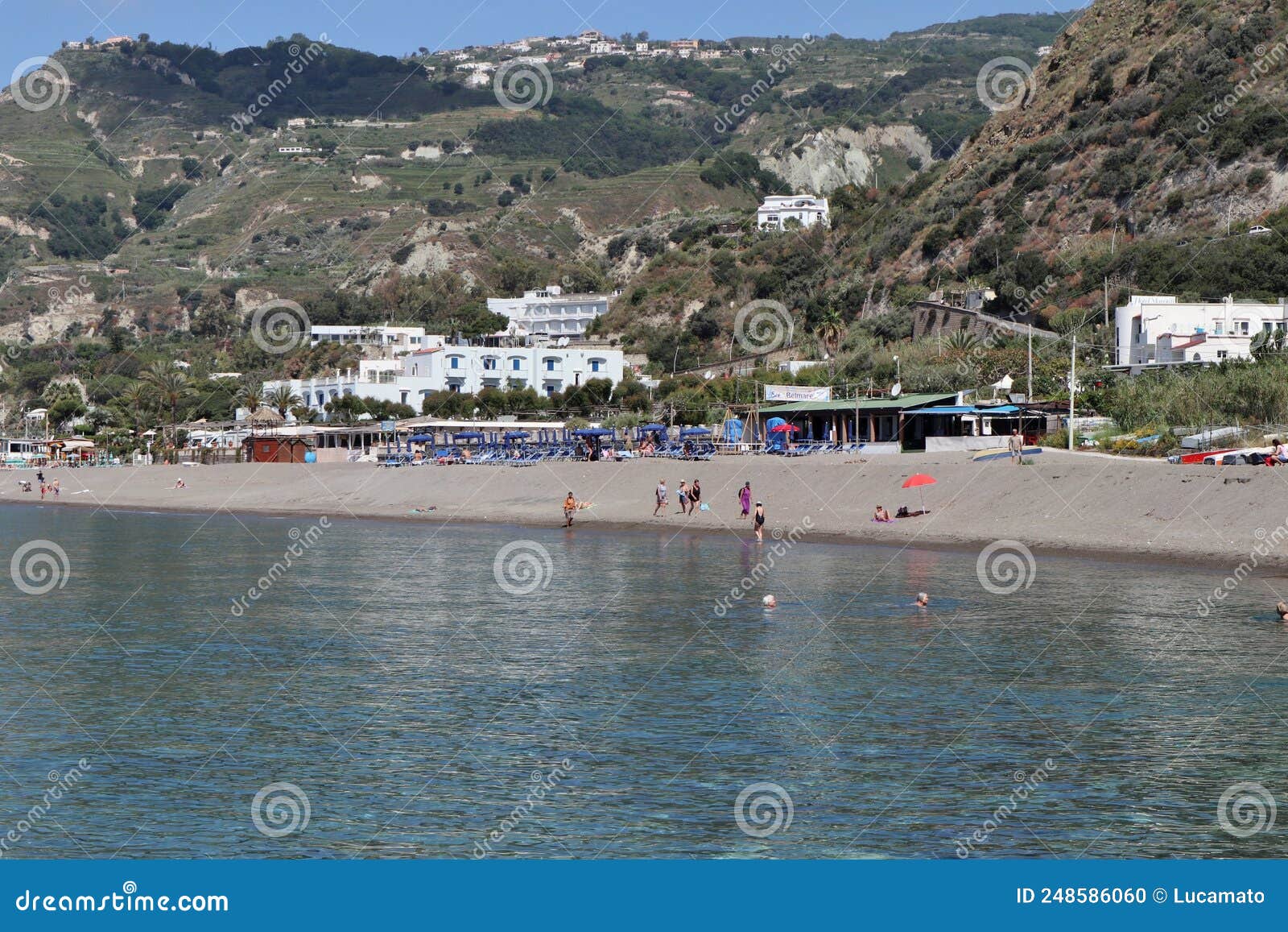 Ischia - Spiaggia Dei Maronti Dagli Scogli Stock Photo - Image of rocks ...