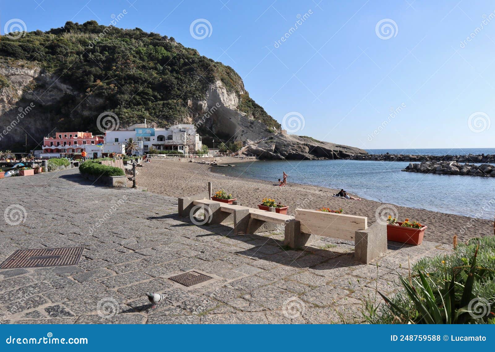 Ischia - Spiaggia Di Sant`Angelo Stock Photo - Image of sant, rocks ...