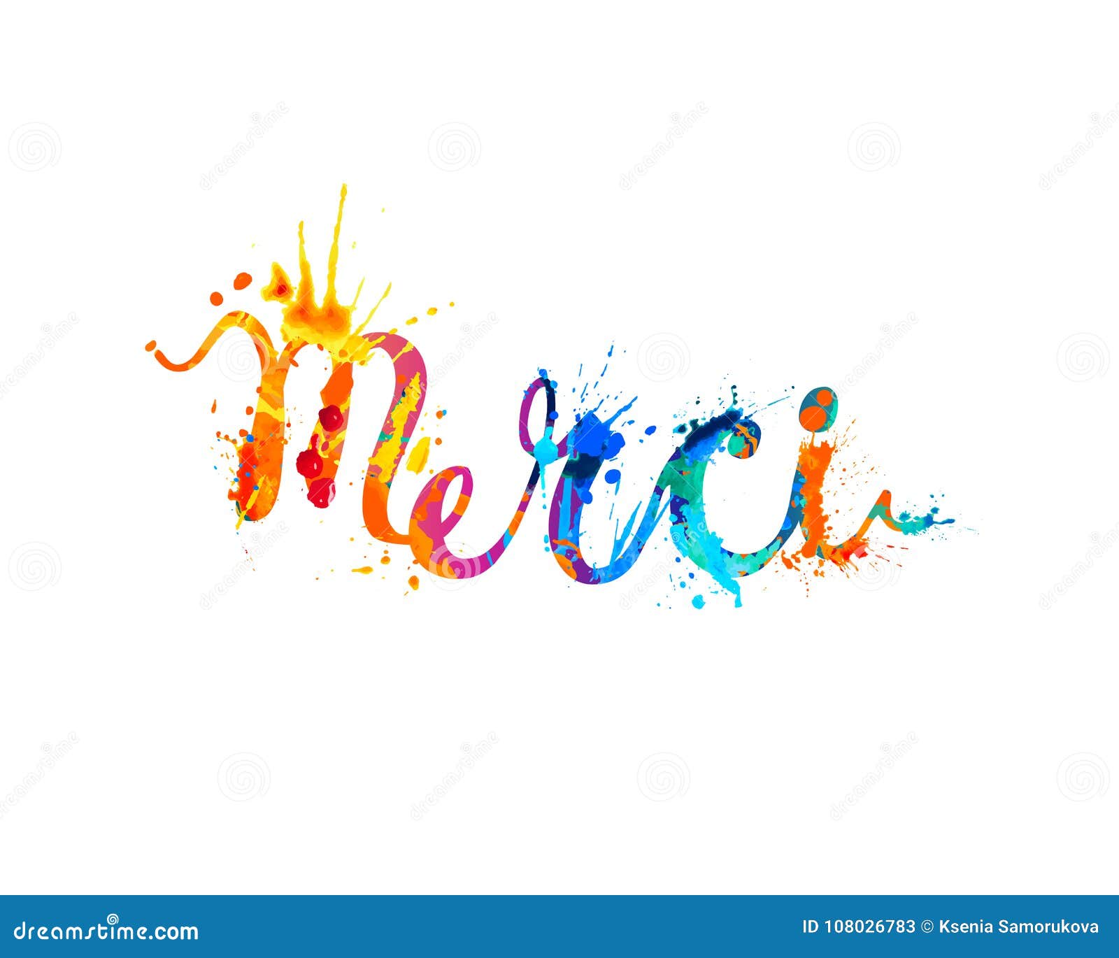 Iscrizione in Francese: Grazie Merci Illustrazione Vettoriale ...