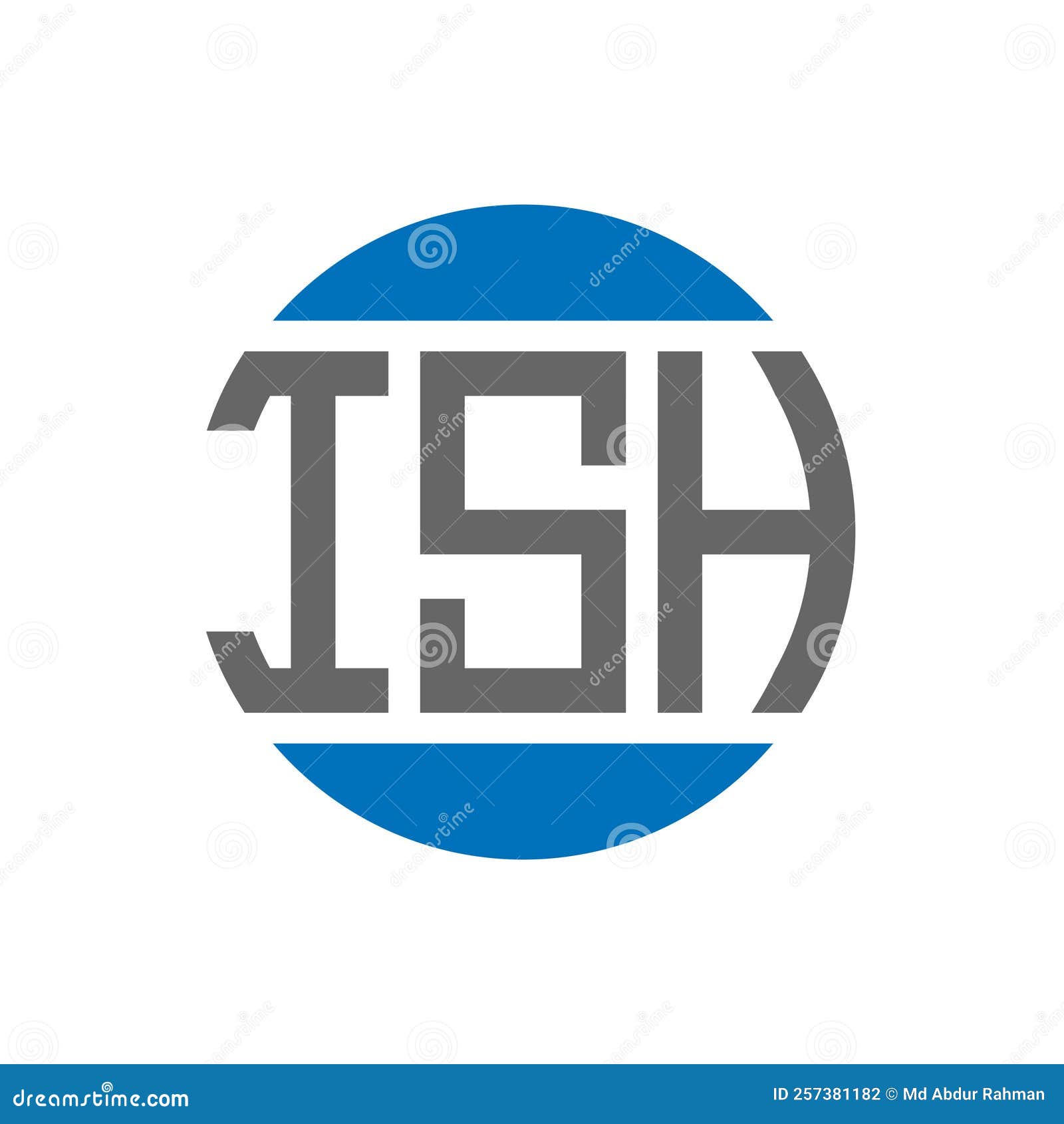 ISH Letter Logo Design On White Background. ISH Creative Initials ...