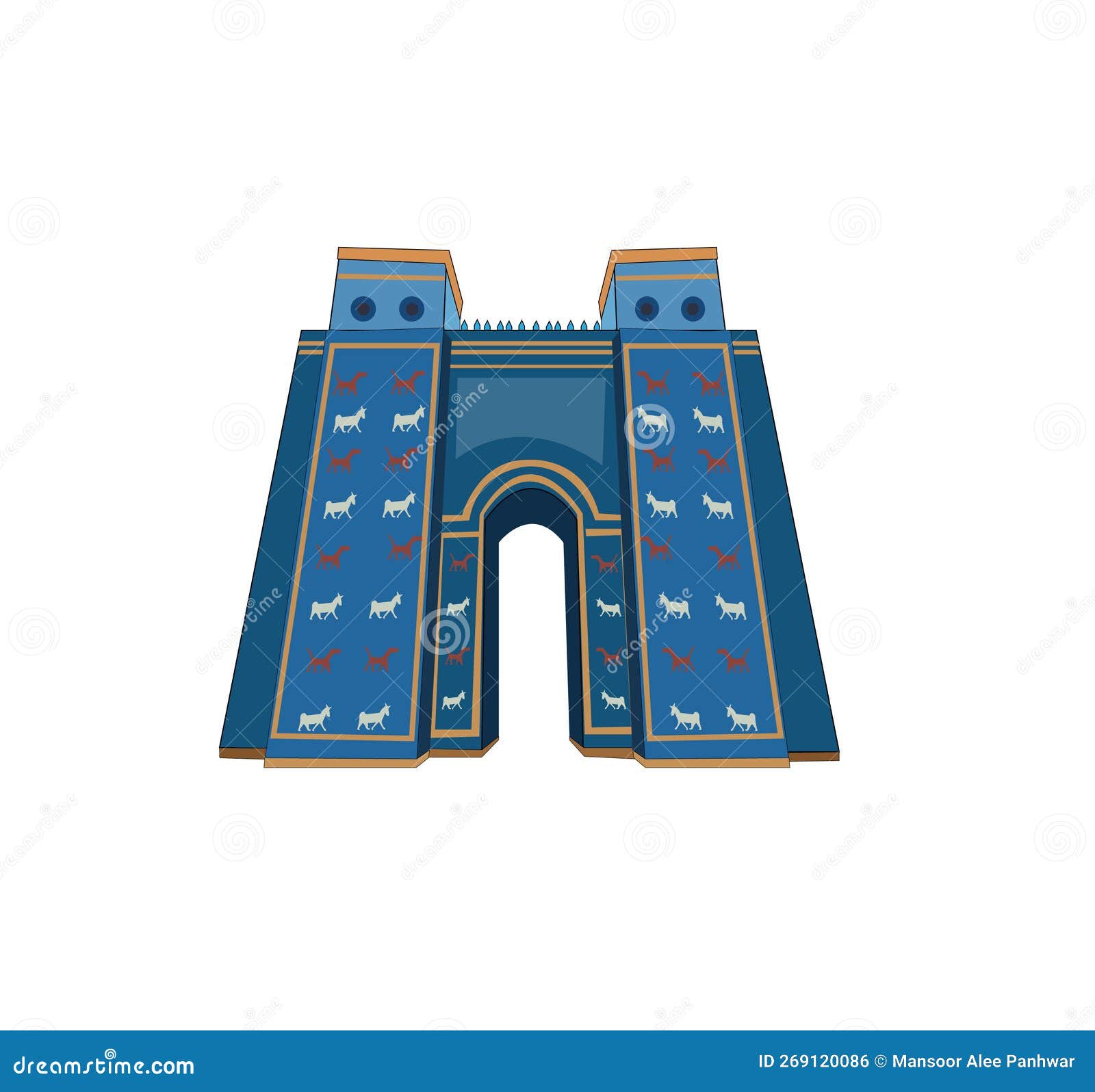 Ishtar Gate Vector Illustration On White Background | CartoonDealer.com ...