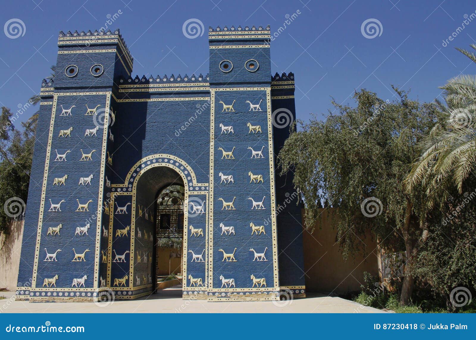 Ishtar port, Babylon arkivfoto. Bild av vägg, himmel - 87230418