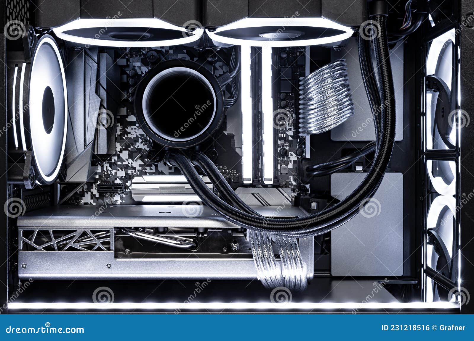 Iside View Bright Illuminated Silver Metal High End Custom LED Gaming ...