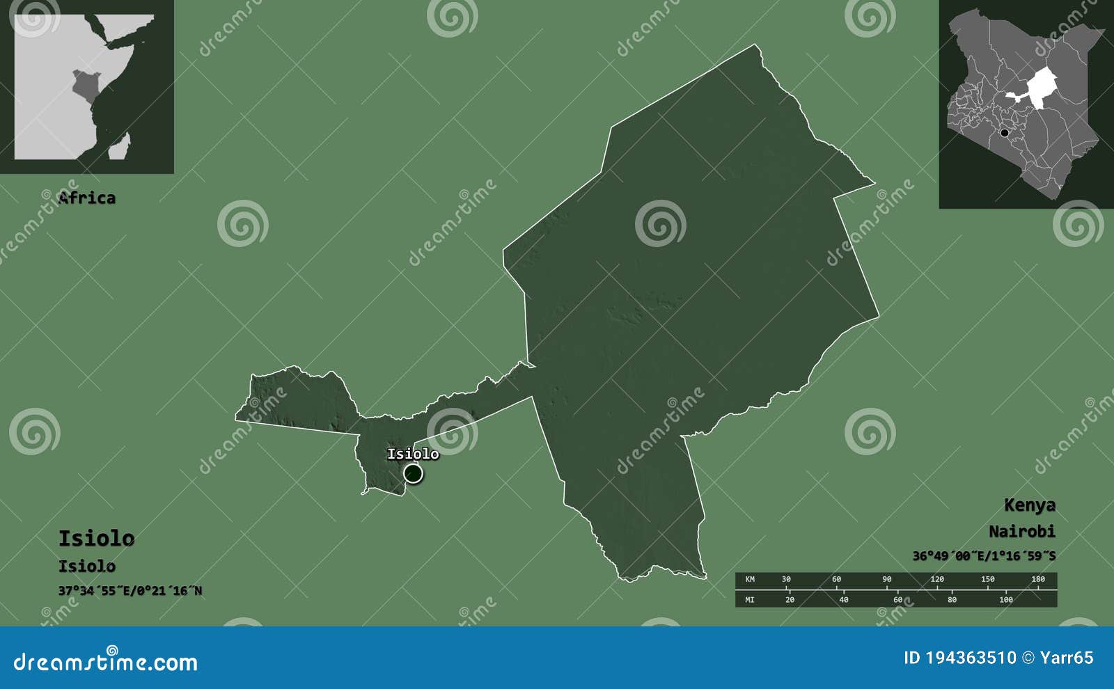 Isiolo, County of Kenya,. Previews. Administrative Stock Illustration ...