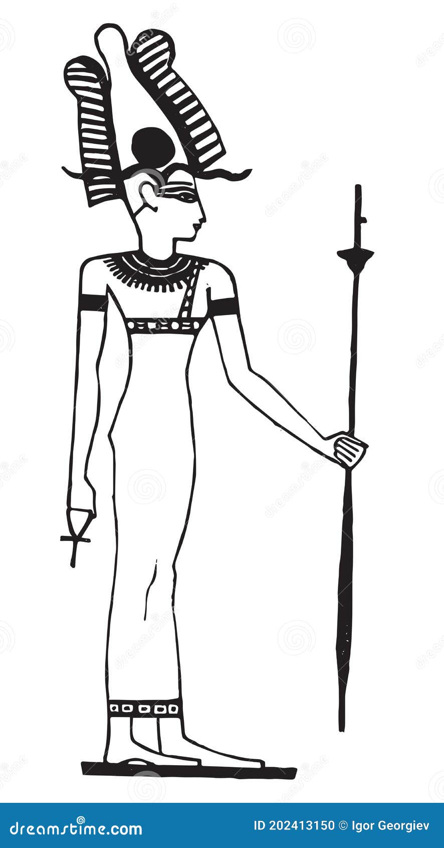 Isis. Set of Egyptian Labels and Elements. Vector Set Illustration ...