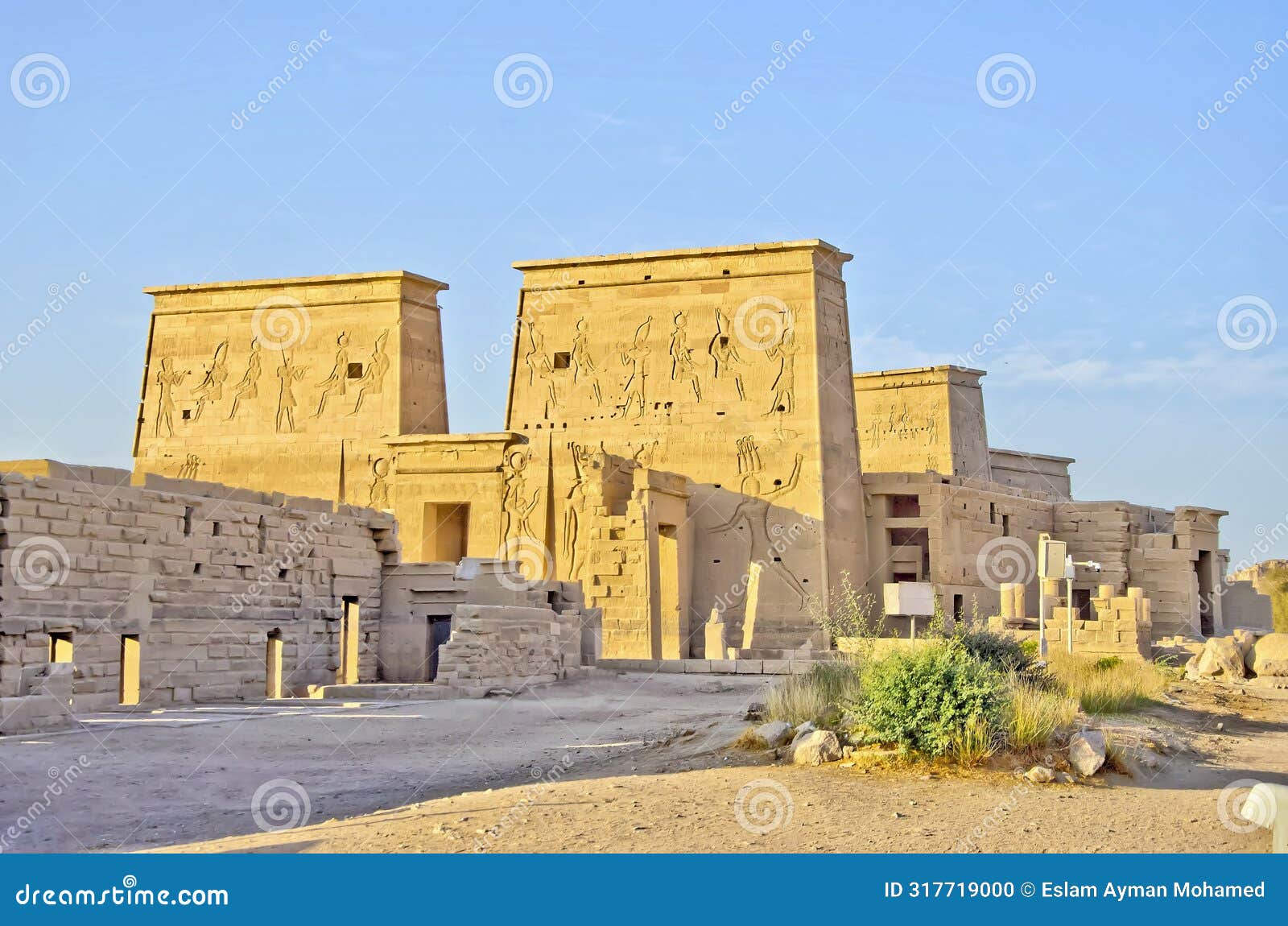 Isis Temple (Philae Temple) during Sunset Stock Photo - Image of sunset ...