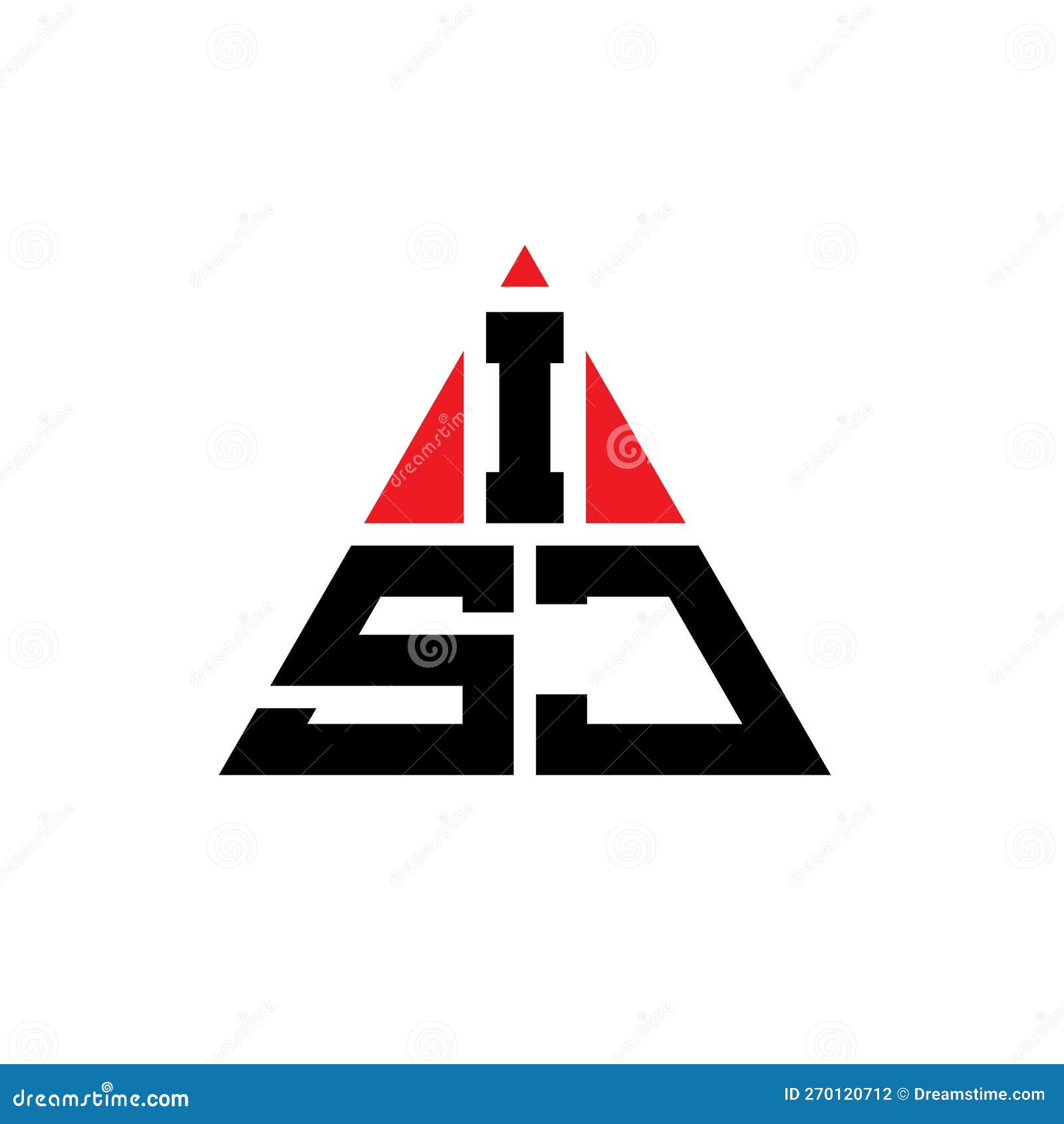 ISJ Triangle Letter Logo Design with Triangle Shape. ISJ Triangle Logo ...
