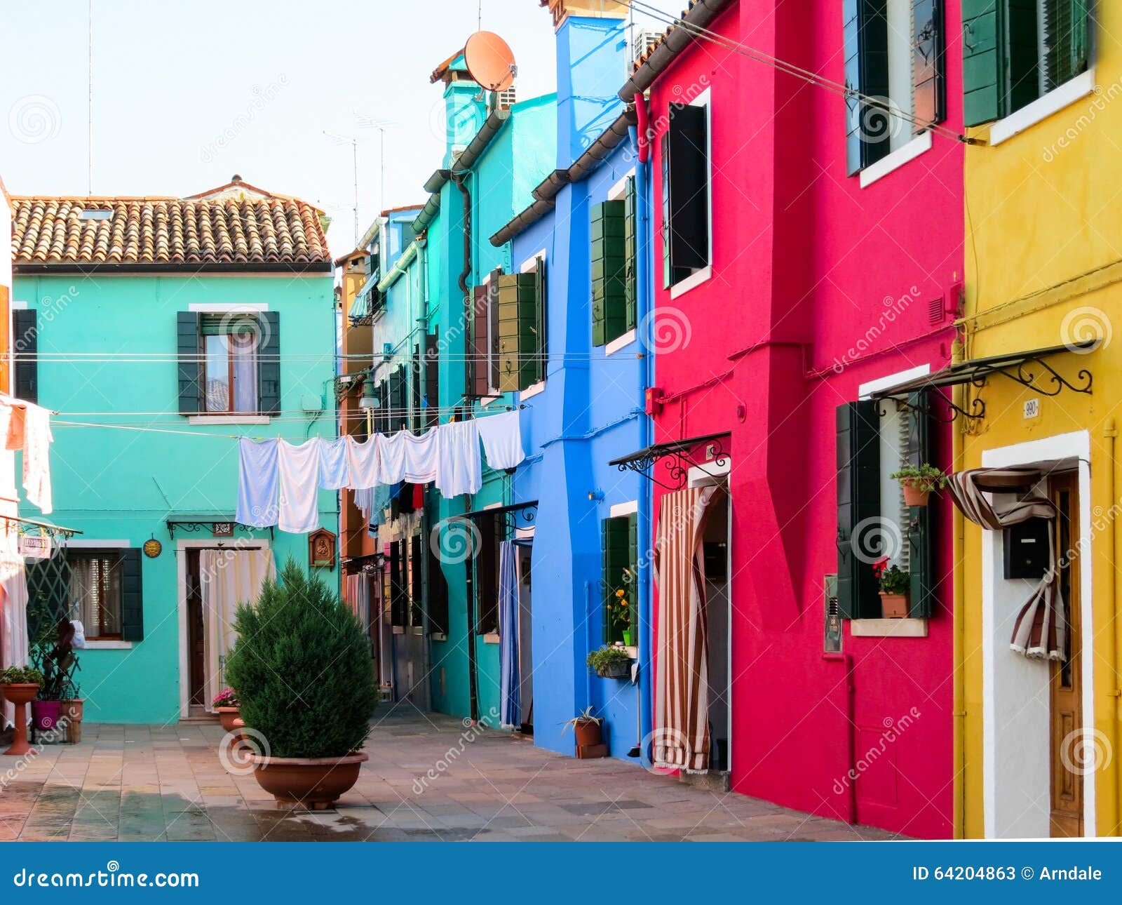 Isla De Burano, Venecia, Italia Imagen de archivo - Imagen de aldea ...
