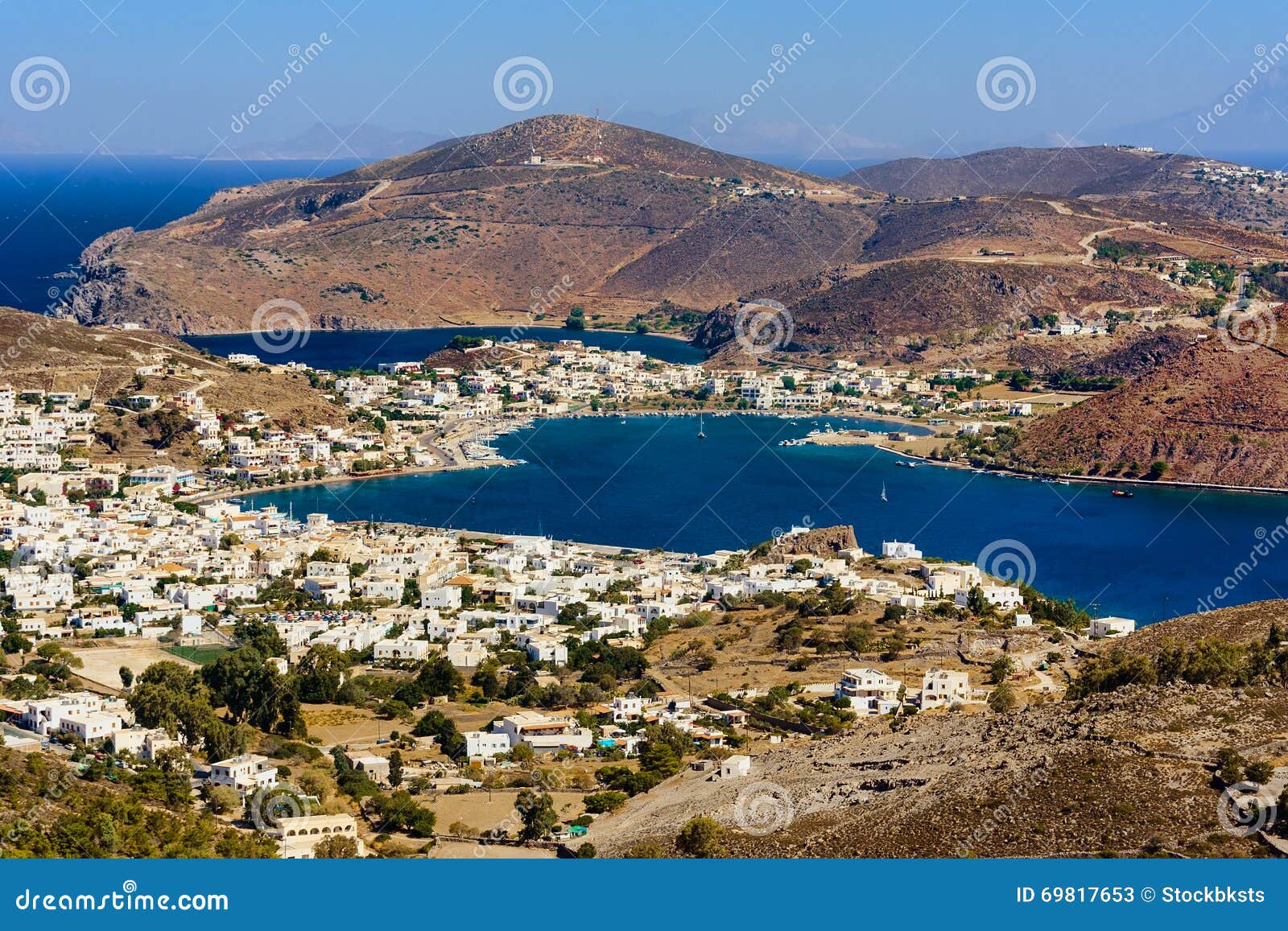 Isla de Patmos, Grecia imagen de archivo. Imagen de turismo - 69817653