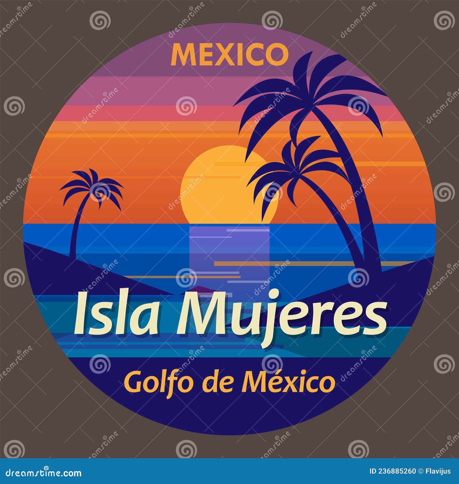 Isla Mujeres, Mexico, Abstract Stamp or Emblem Stock Vector ...