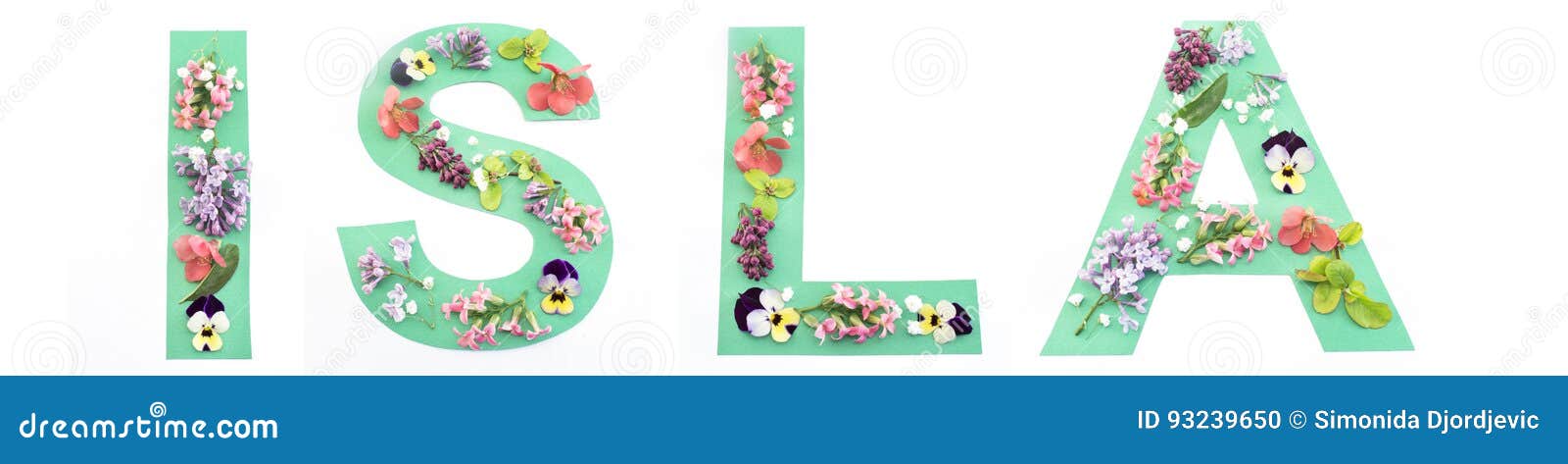 Isla Word Made of Paper and Spring Flowers Stock Photo - Image of ...
