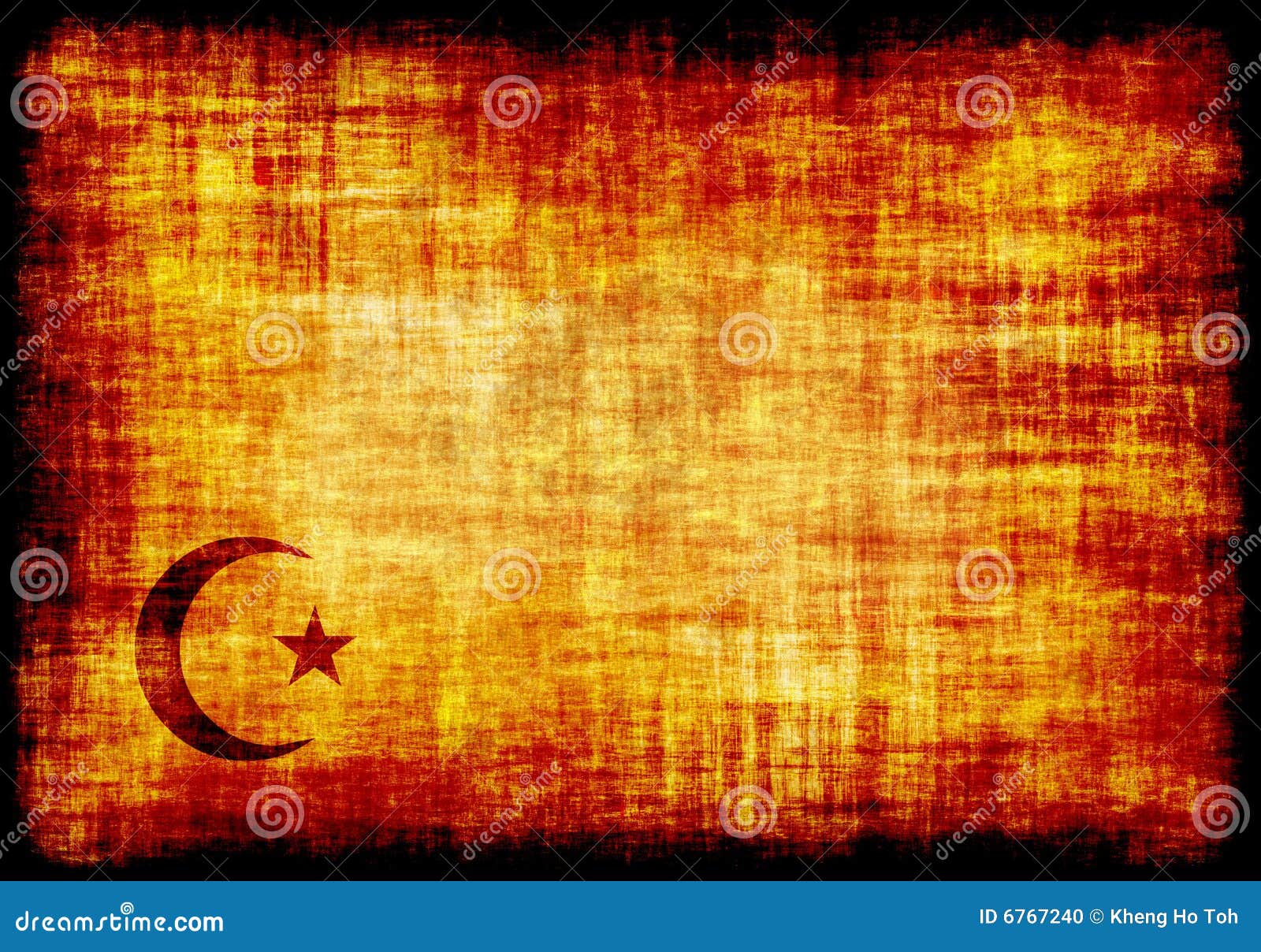Islam Crescent Engraved On A Parchment Stock Photography ...
