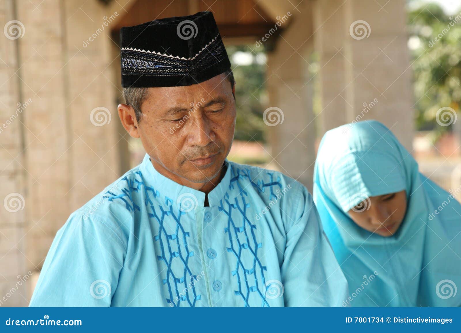 Islam, Father and Child Praying Stock Photo - Image of father, hijab ...