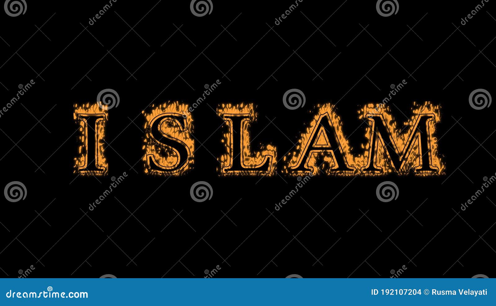 Islam Fire Text Effect Black Background Stock Illustration ...