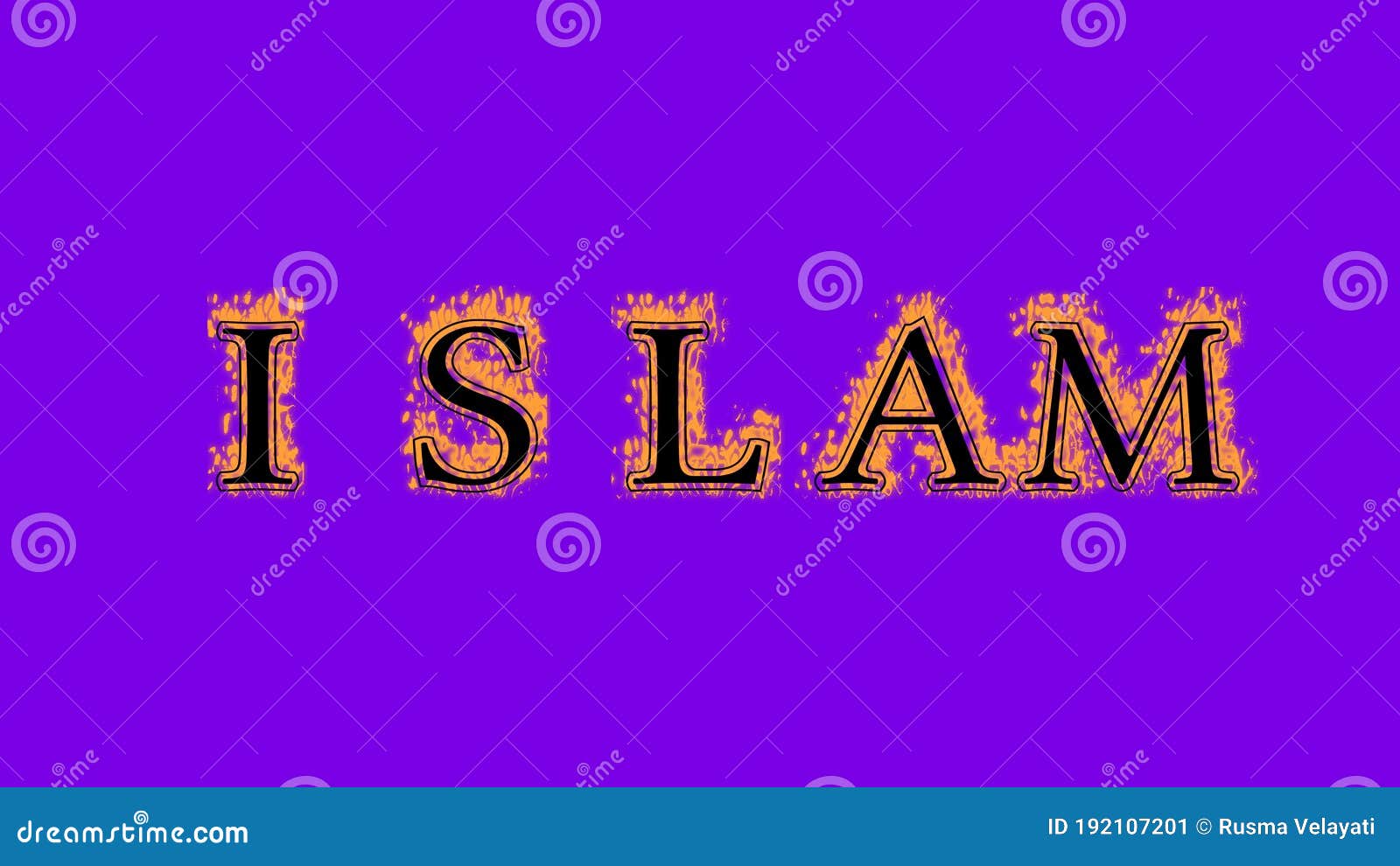 Islam Fire Text Effect Violet Background Stock Illustration ...