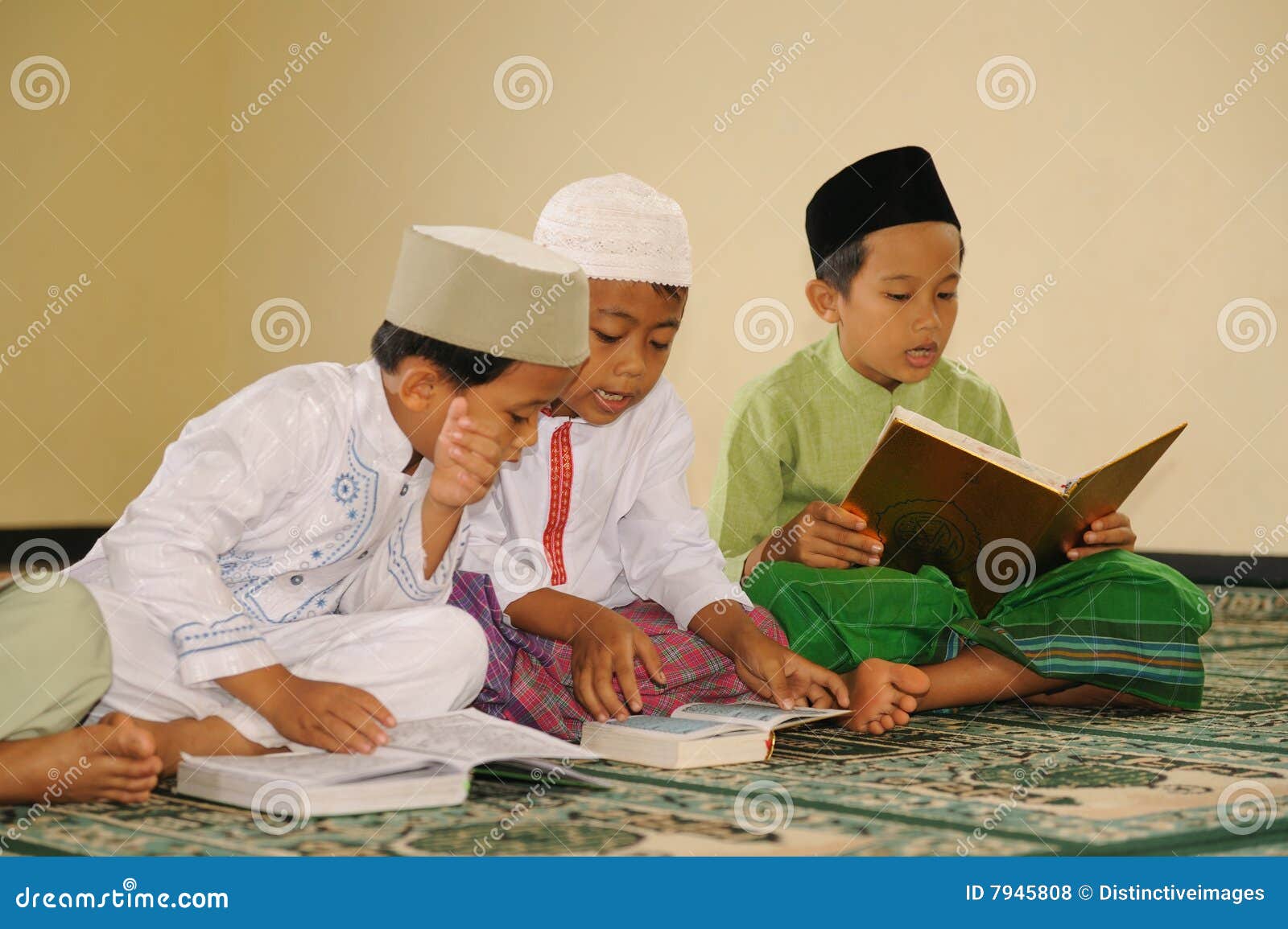 Islam Kids Reading Koran stock photo. Image of portrait - 7945808