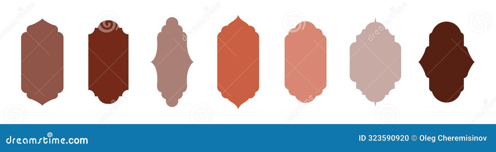 Islam Mosque Windows And Arches Set, Collection Of Frames In Different ...