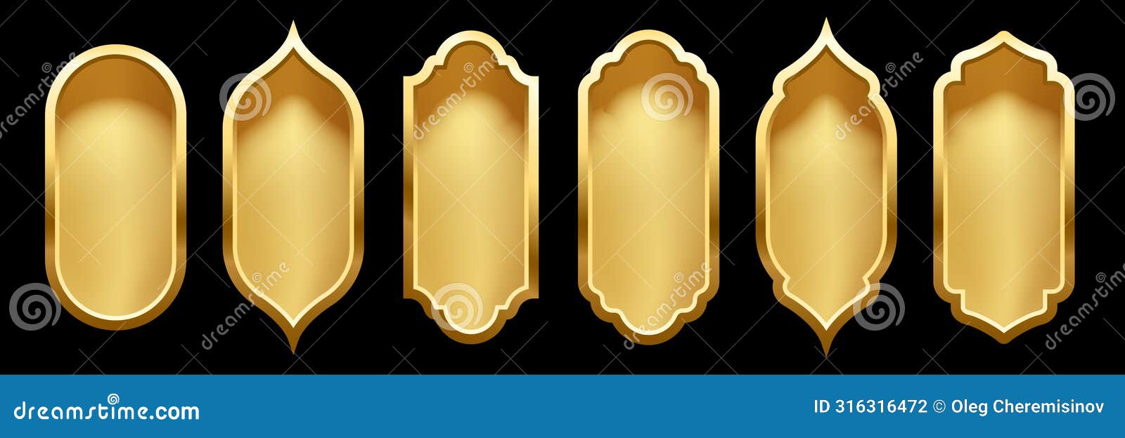 Islam Mosque Windows and Arches Vector Illustration Set. Abstract ...