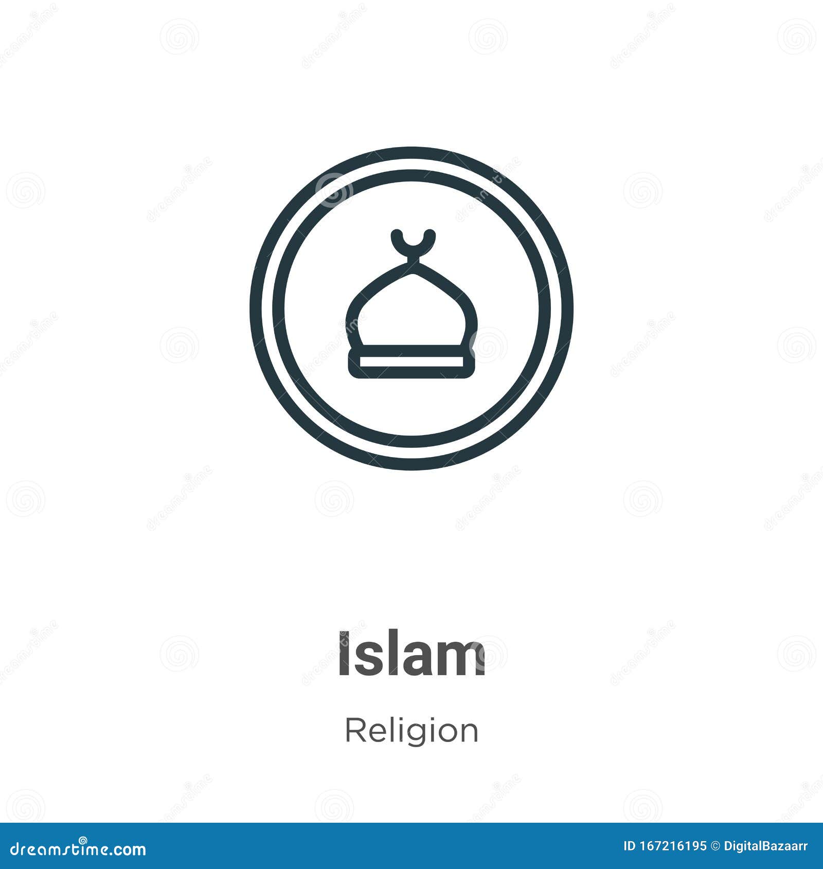 Islam Outline Vector Icon. Thin Line Black Islam Icon, Flat Vector ...