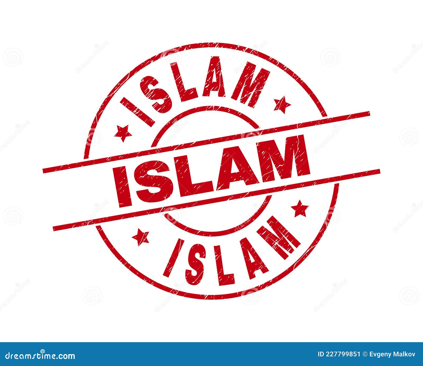 ISLAM Red Round Stamp with Grunged Surface Stock Vector - Illustration ...